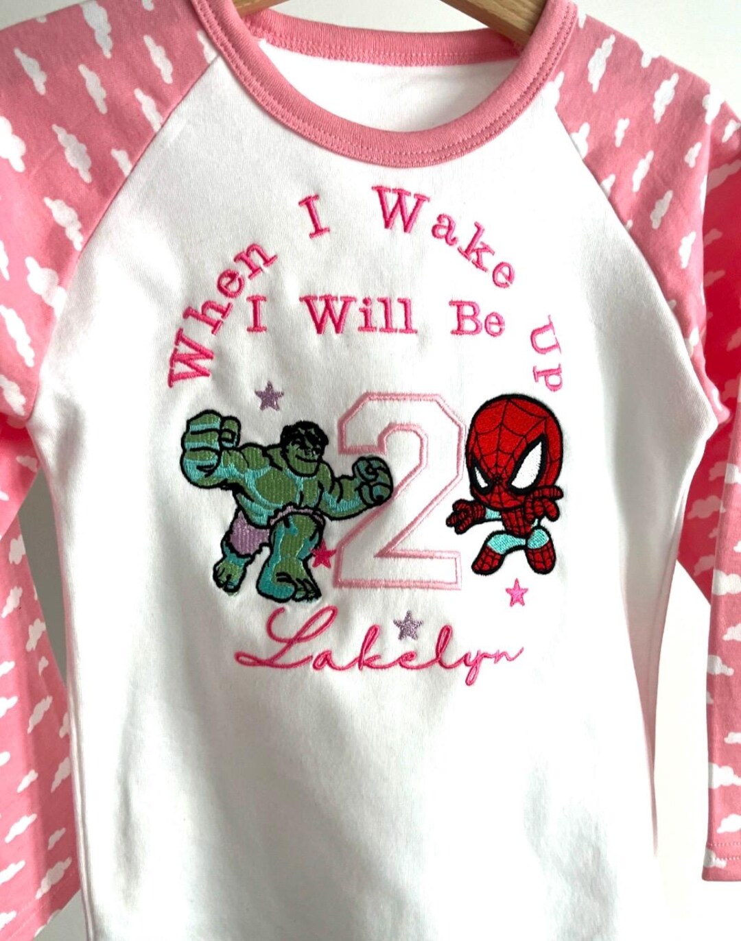 Personalised Embroidered Girly Superhero Pyjamas | Spidey | Hulk | - Etsy