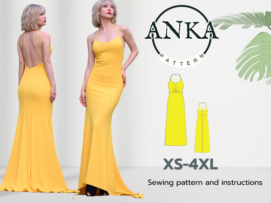 Chiffon Summer Dress Sewing Pattern - XS-4XL Sizes, US 02-30, Printable ...