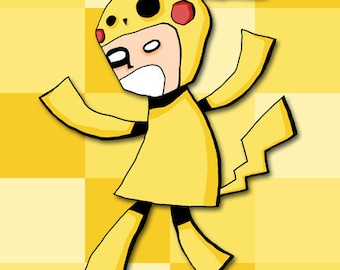 El Pikador Lucha Libre Wrestler Art Print Illustration Pikachu | Etsy