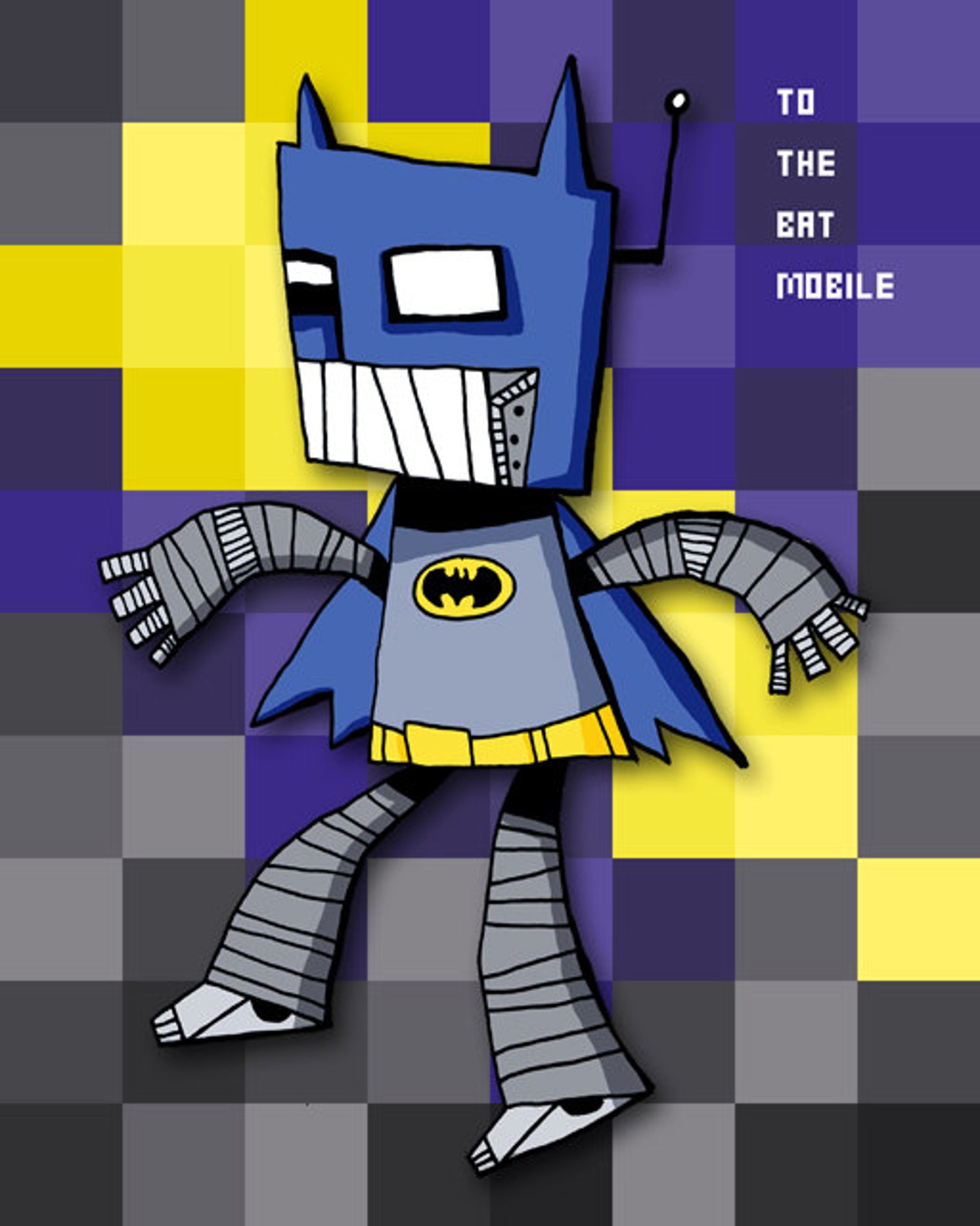 Robot Batman Illustration Art Print Superhero Comic Book - Etsy