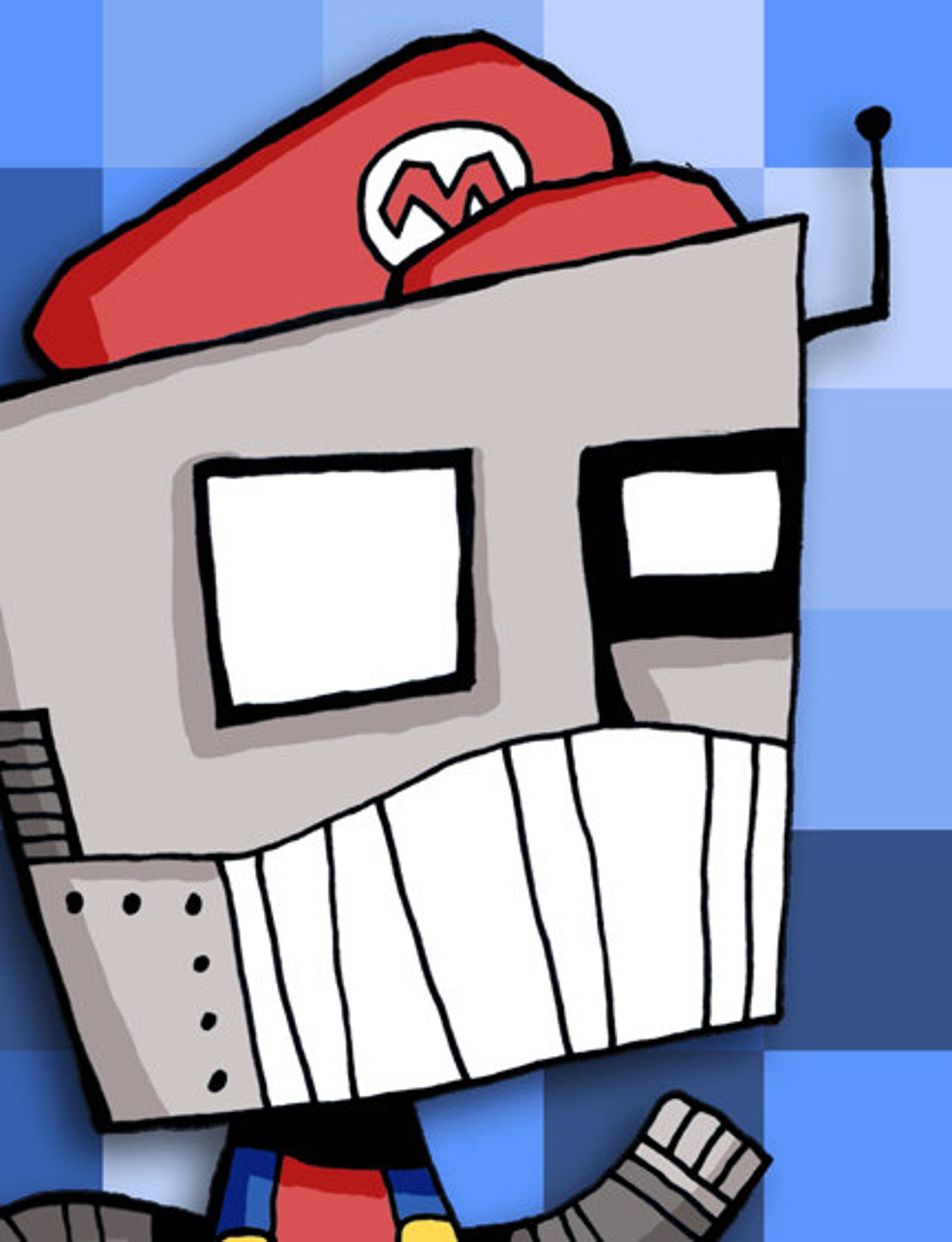 Robot Mario Illustration Art Print Nintendo Super Mario Bros - Etsy