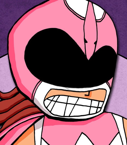 La Rosa Lucha Libre Art Print Illustration Pink Ranger Drawing - Etsy