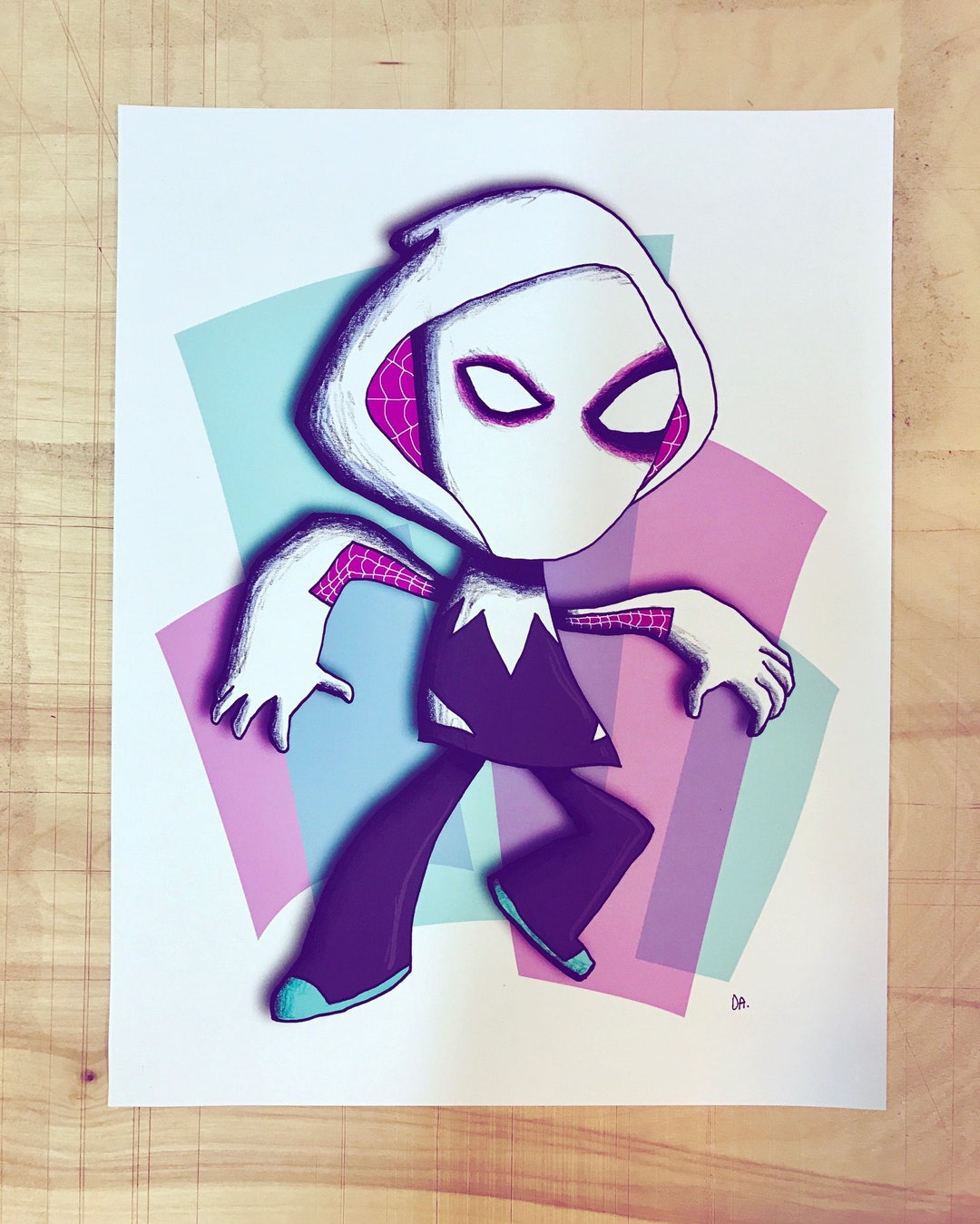 Spider-gwen Art Print Superhero Illustration - Etsy