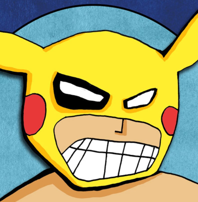 El Pikador Lucha Libre Wrestler Art Print Illustration Pikachu - Etsy