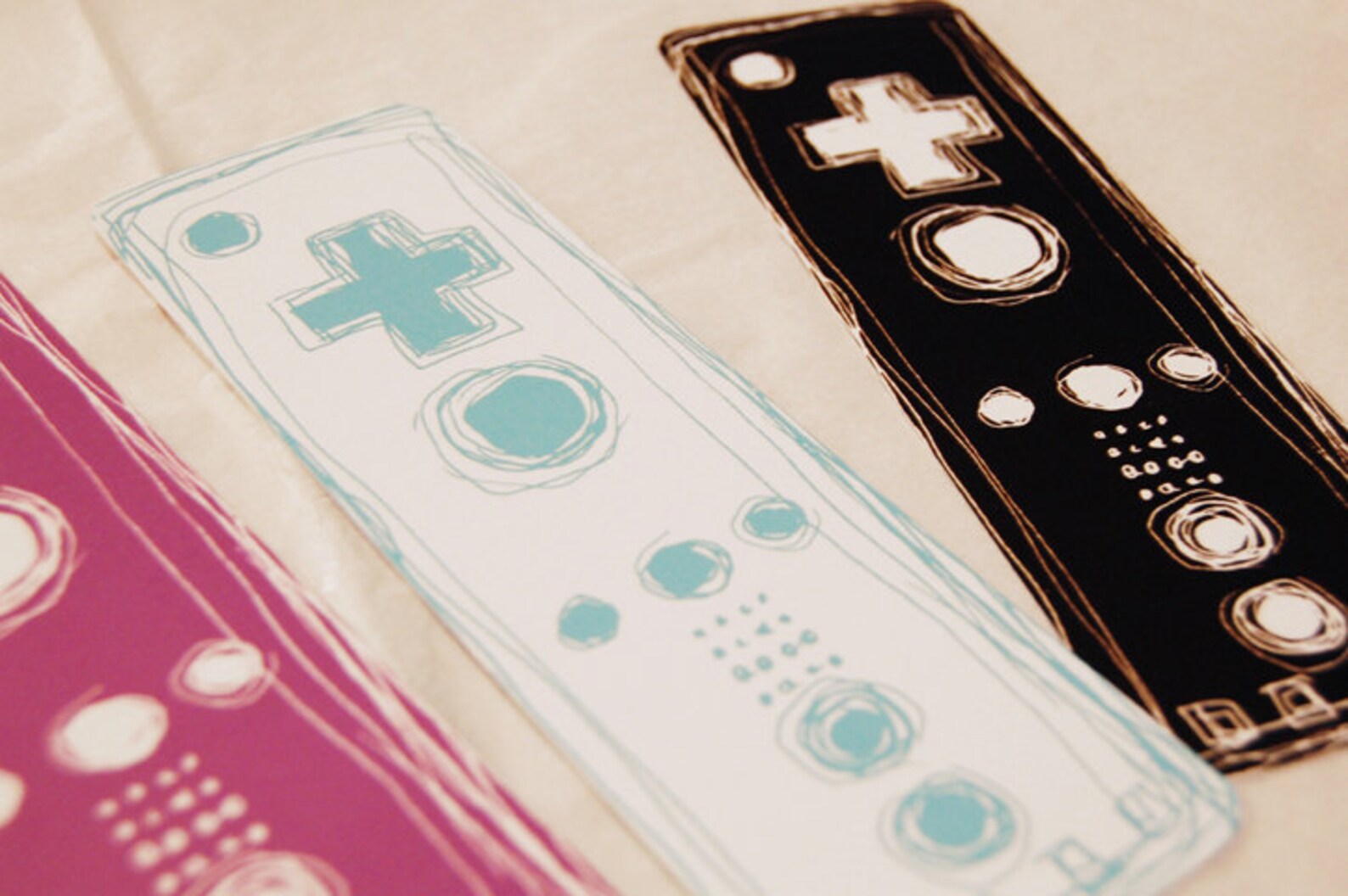 Nintendo Wii Wiimote Video Game Art Bookmark Set - Etsy