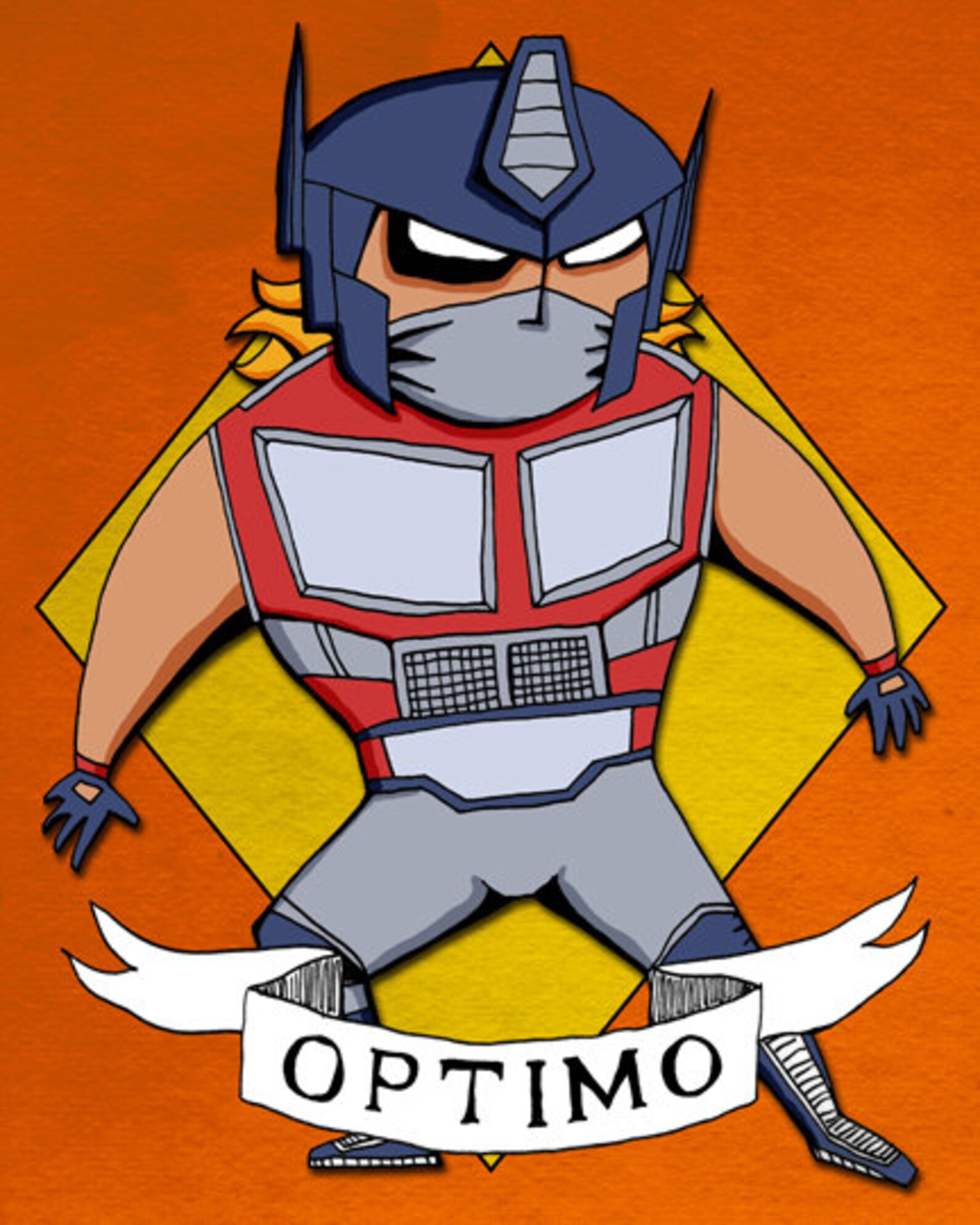Dibujo de optimo Lucha Libre arte ilustración impresión Optimus Prime ...
