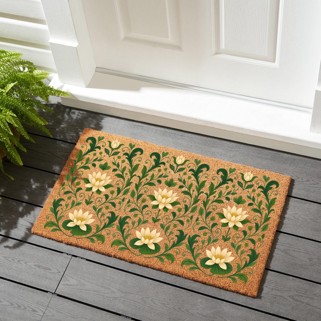 Floral Doormat, Boho Modern Doormat, Flower Door Mat, Scandinavian ...