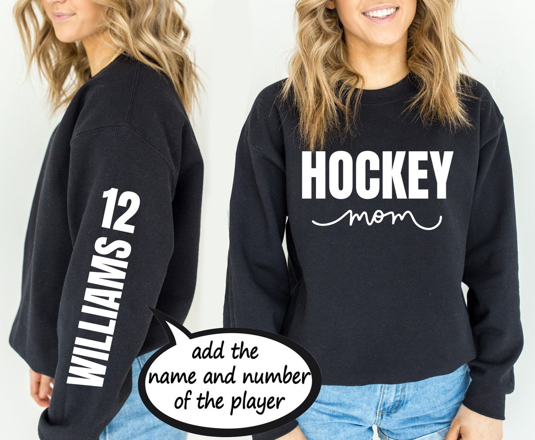 Personalized Hockey Mom Sweatshirt, Personalized Special Sleeve Printed ...