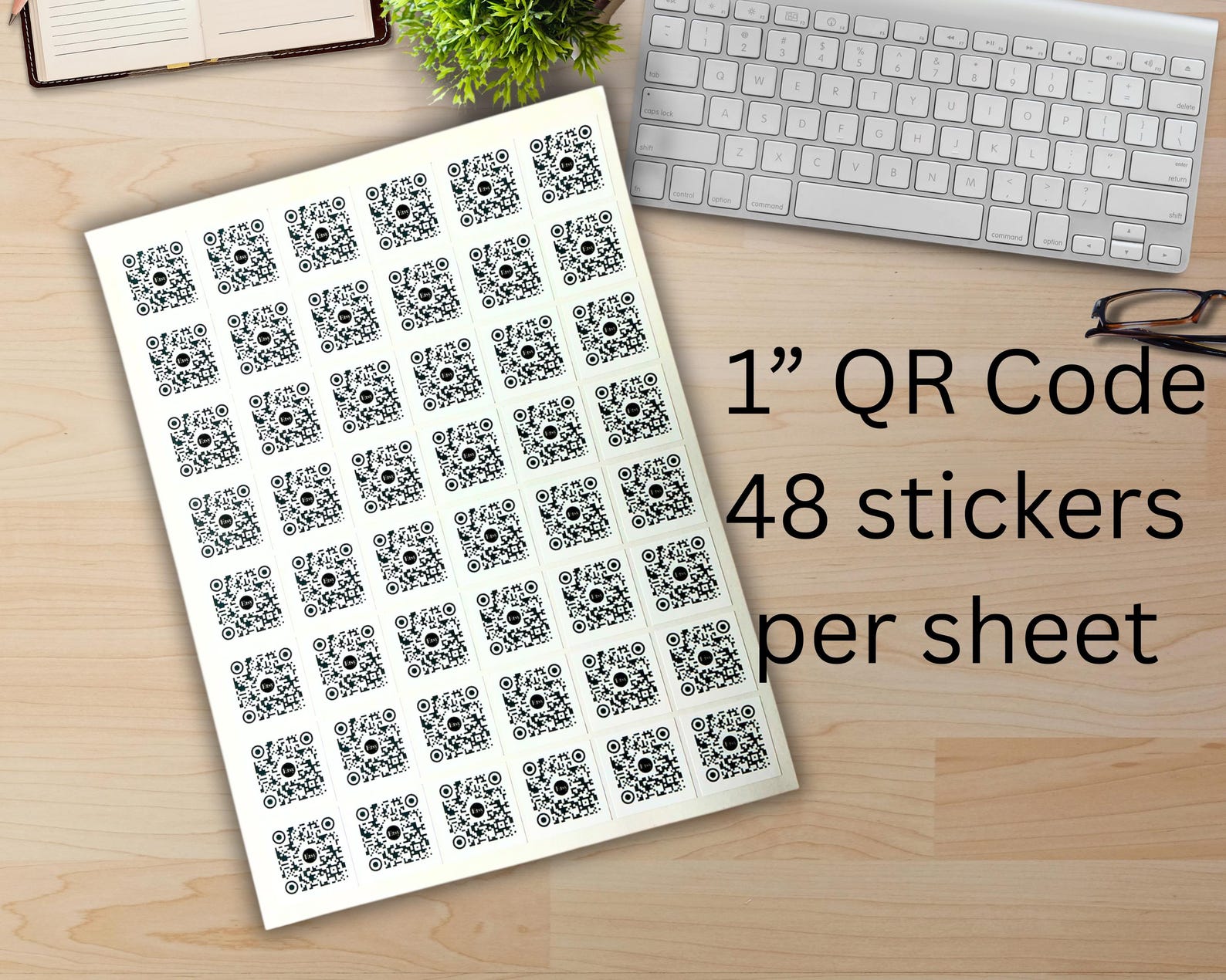 1 Inch QR CODE Sticker Sheet 48 per Page. - Etsy