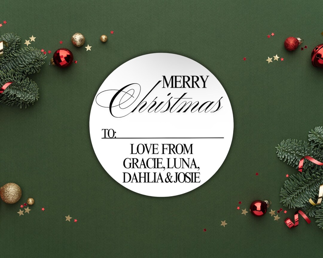 Personalized Christmas Sticker Label - Etsy
