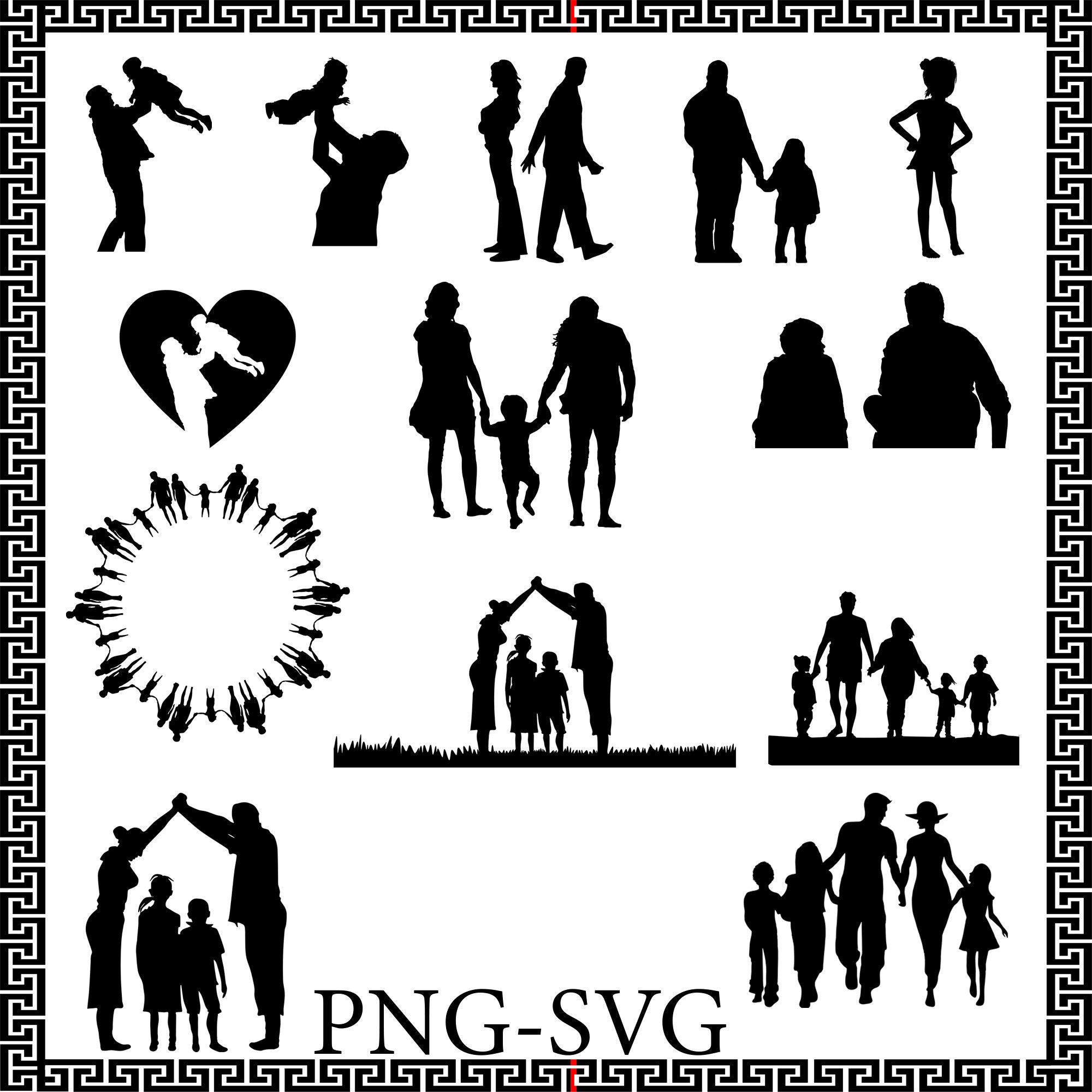 Family SVG PNG Bundle 40 Pieces, Family Clipart, Fathers Day Svg ...