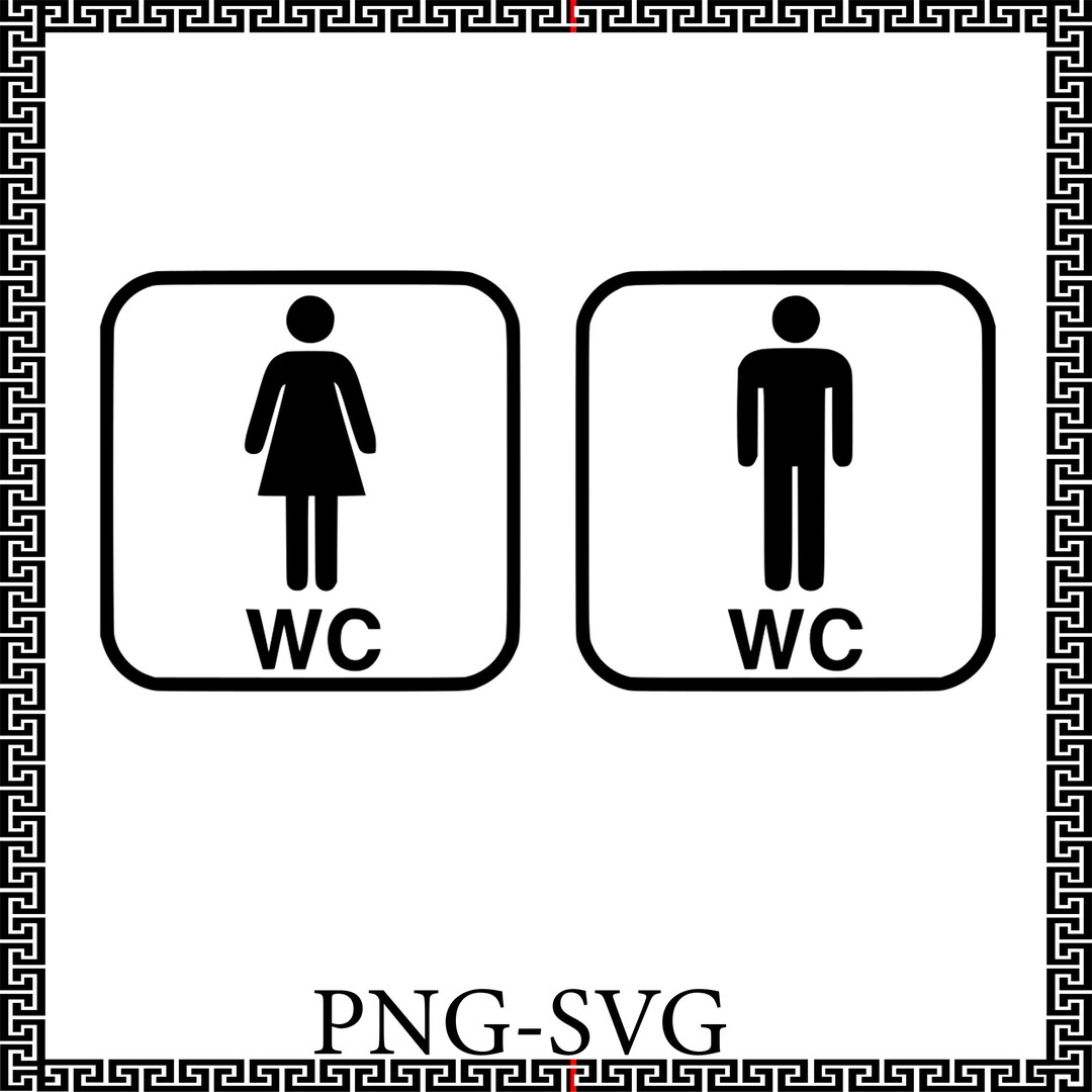 Toilet Svg, Restroom Svg, Bathroom Svg, Bathroom Sign Svg, Toilet Svg ...