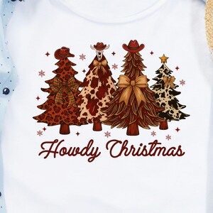 Cowgirl Christmas Trees PNG: Western Holiday Design (digital Download ...