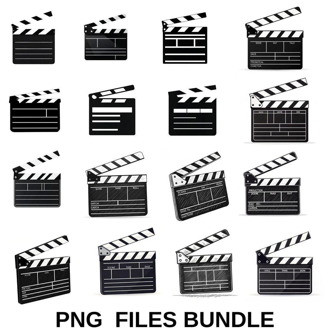 Blank Clapper Board PNG SVG: Movie Film Design (digital Download) - Etsy