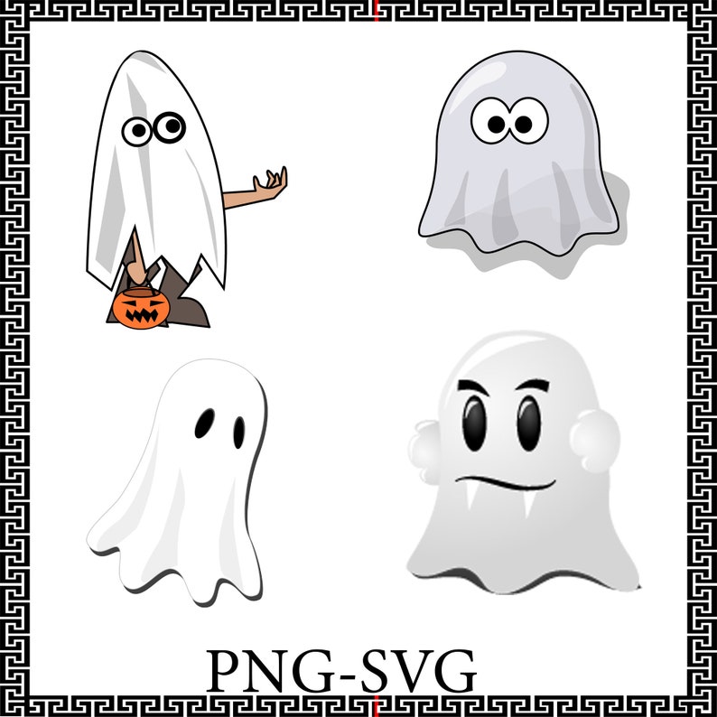 Halloween-Сute Ghost Witch Png-svg Bundle 17 Designs, Boo Png-svg ...