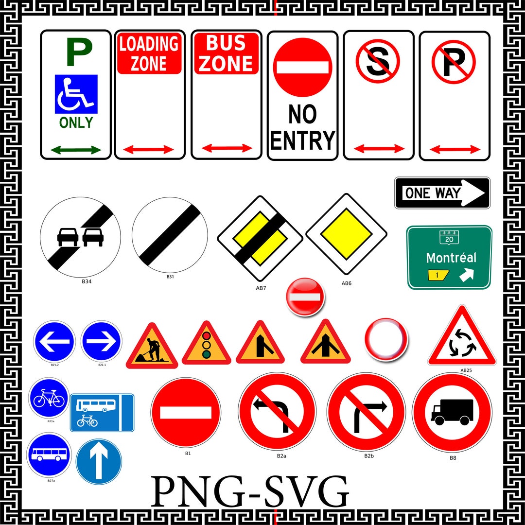 Traffic Signs Clipart Bundle,hazard Warning Signs,warning Sign,print ...