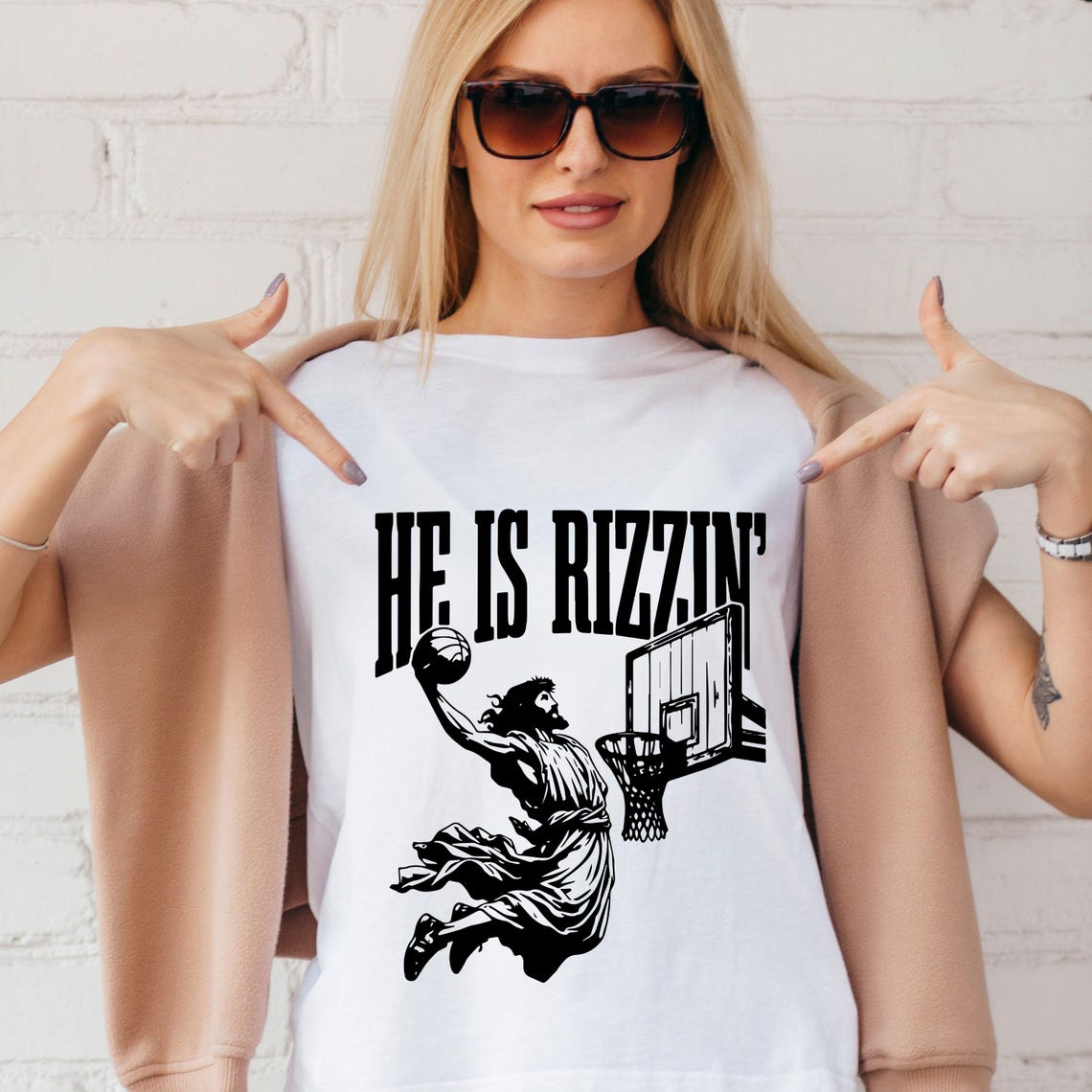 He is Rizzin' Basketball Jesus - Funny Christian Shirt Design (PNG-SVG ...