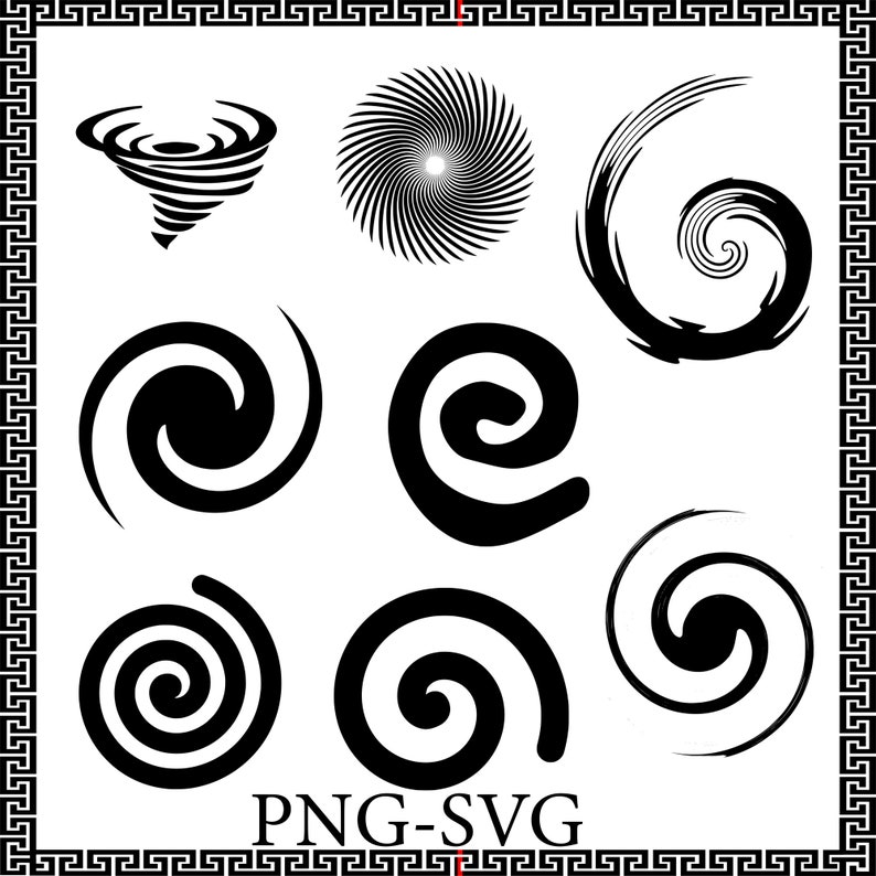 Spiral Png-svg Bundle, Hypnotic Spiral Png-svg, Spiral Clipart, Swirl ...