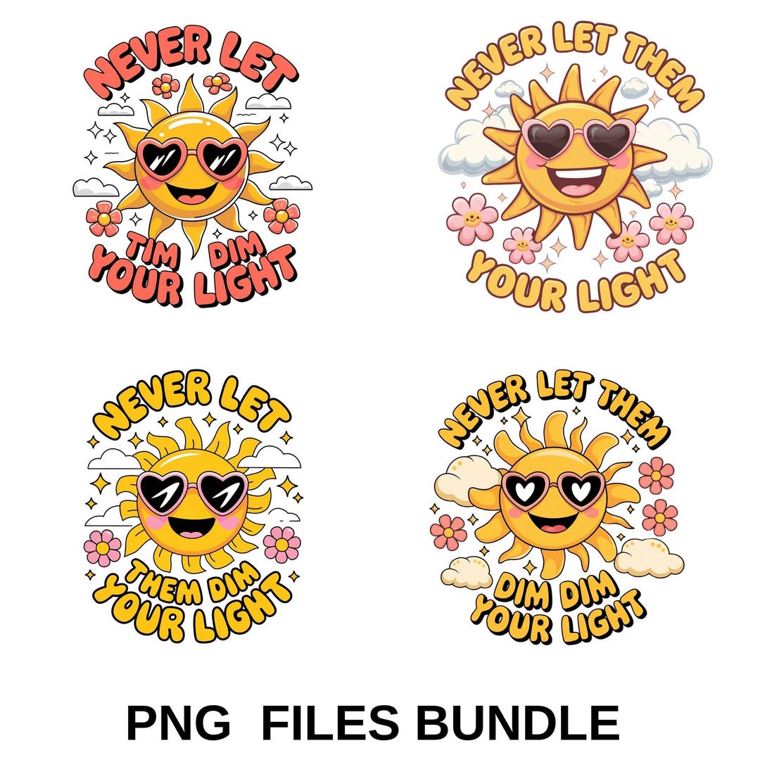 Smiling Sun PNG: Motivational Quote Clipart for T-shirts (digital ...
