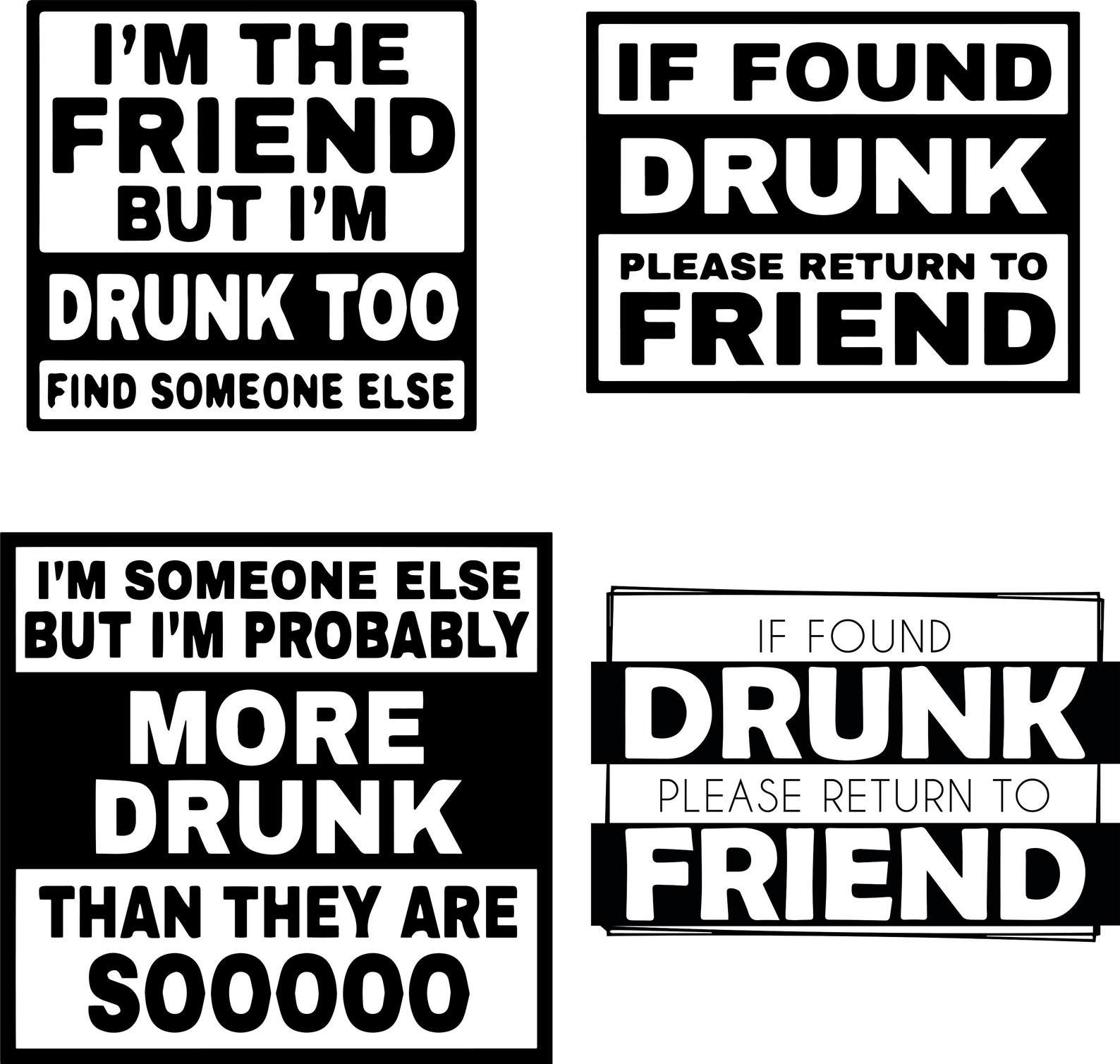 If Drunk Svg Bundle, Drunk Friends Svg Png Eps Dxf, If Drunk Return to ...
