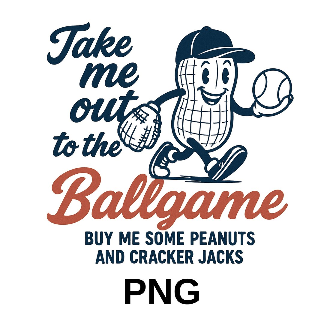 Retro Baseball Poster Png – Take Me Out to the Ballgame Print Png ...