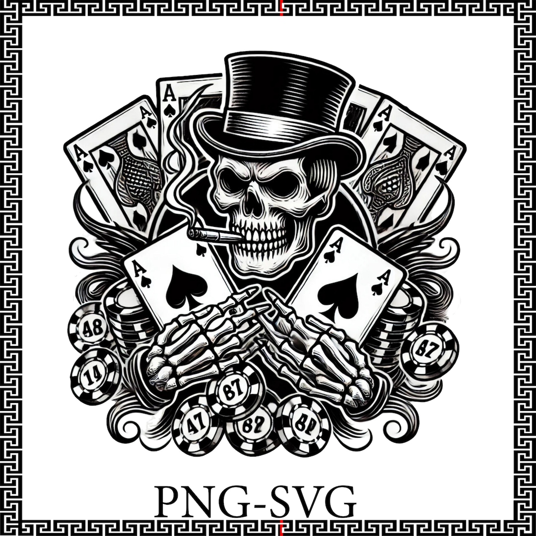 Dead Mans Hand Png-svg Files, Poker Playing Cards Clipart Silhouette ...
