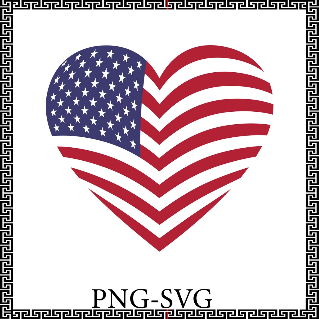 Heart Flag Png-svg, 4th of July Png, July 4th Svg, Fourth of July Svg ...