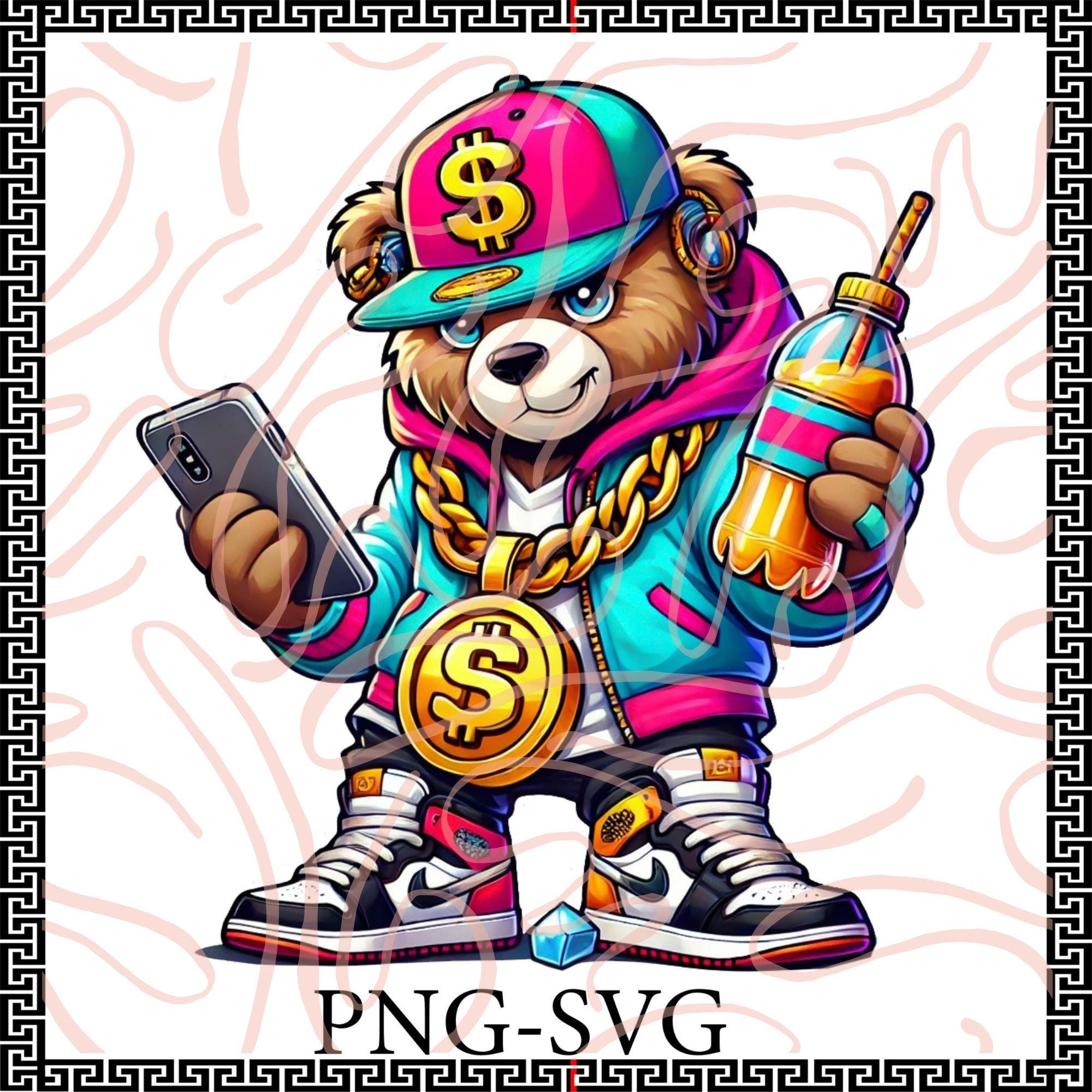 Hip Hop Graffiti Bear Cartoon Svg-png- Digital Download Svg-png ...