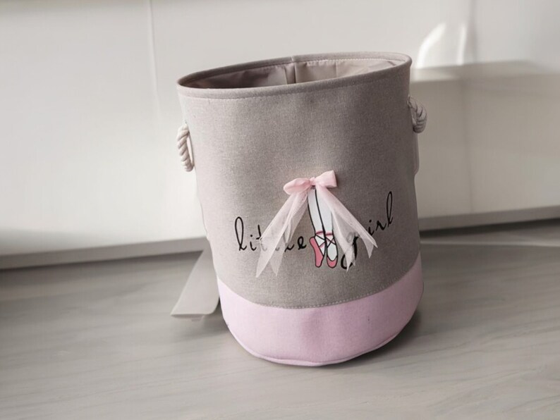 Minimalist little Girl Storage Basket, Pink and Grey, Girls Room ...