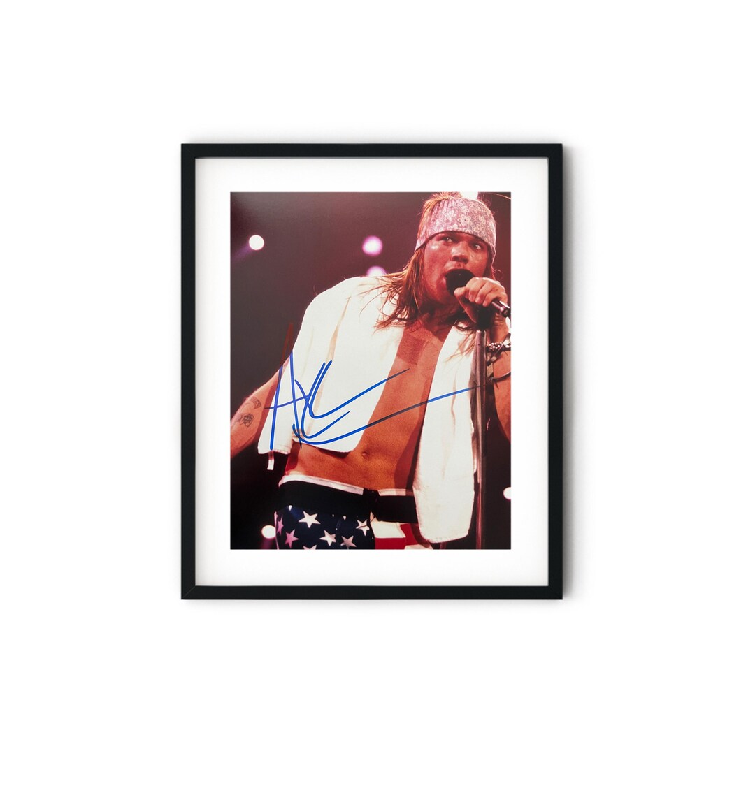 Axl Rose Autographed Guns N Roses Photo Classic Rock Music Memorabilia ...
