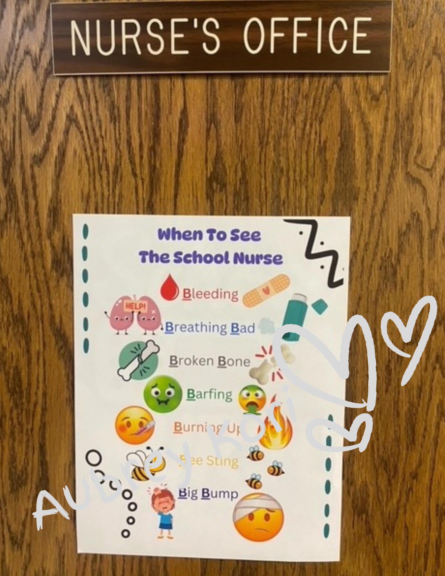 When to See the School Nurse Decor, Sign INSTANT DOWNLOAD - Etsy