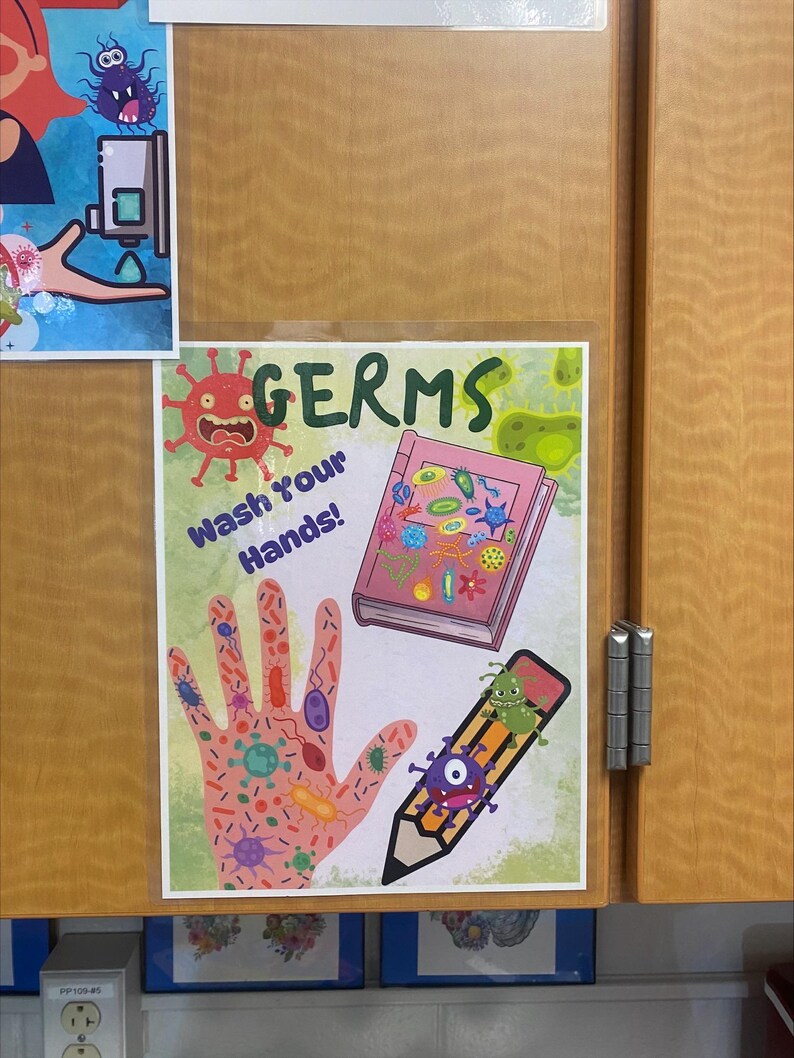Wash Your Hands Germs Poster: Hygiene Sign (digital Download) - Etsy