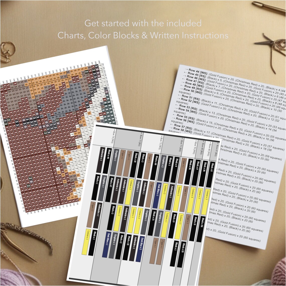 C2C Crochet Pattern: Beautiful Rose Corner to Corner Row by Row Crochet ...