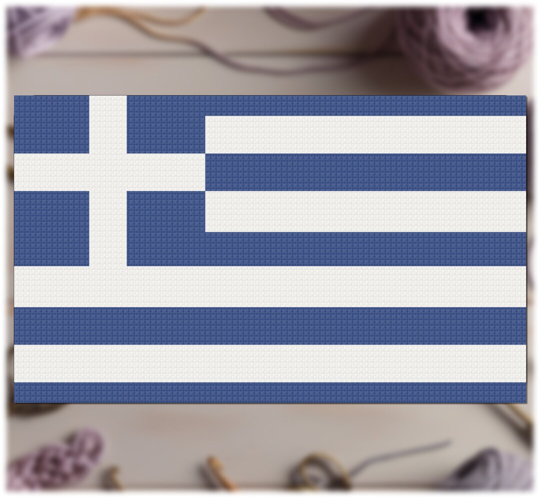C2C Crochet Pattern: Greek Flag - Corner-to-corner Crochet Graphgan ...