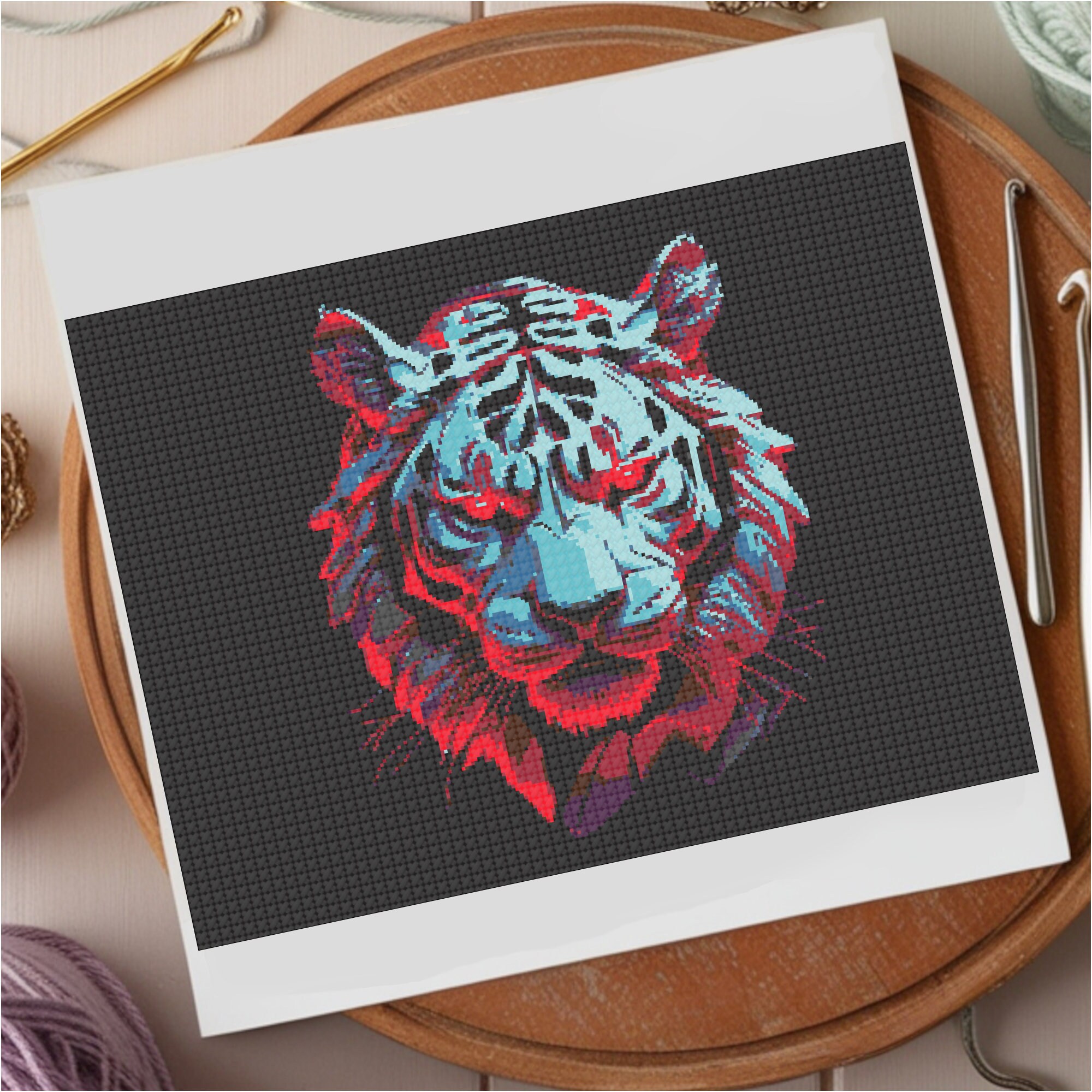 C2C Crochet Pattern: Red Glowing Lion - Corner-to-corner Crochet ...