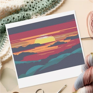 C2C Crochet Pattern: Ocean Sunset Corner to Corner Row by Row Crochet ...