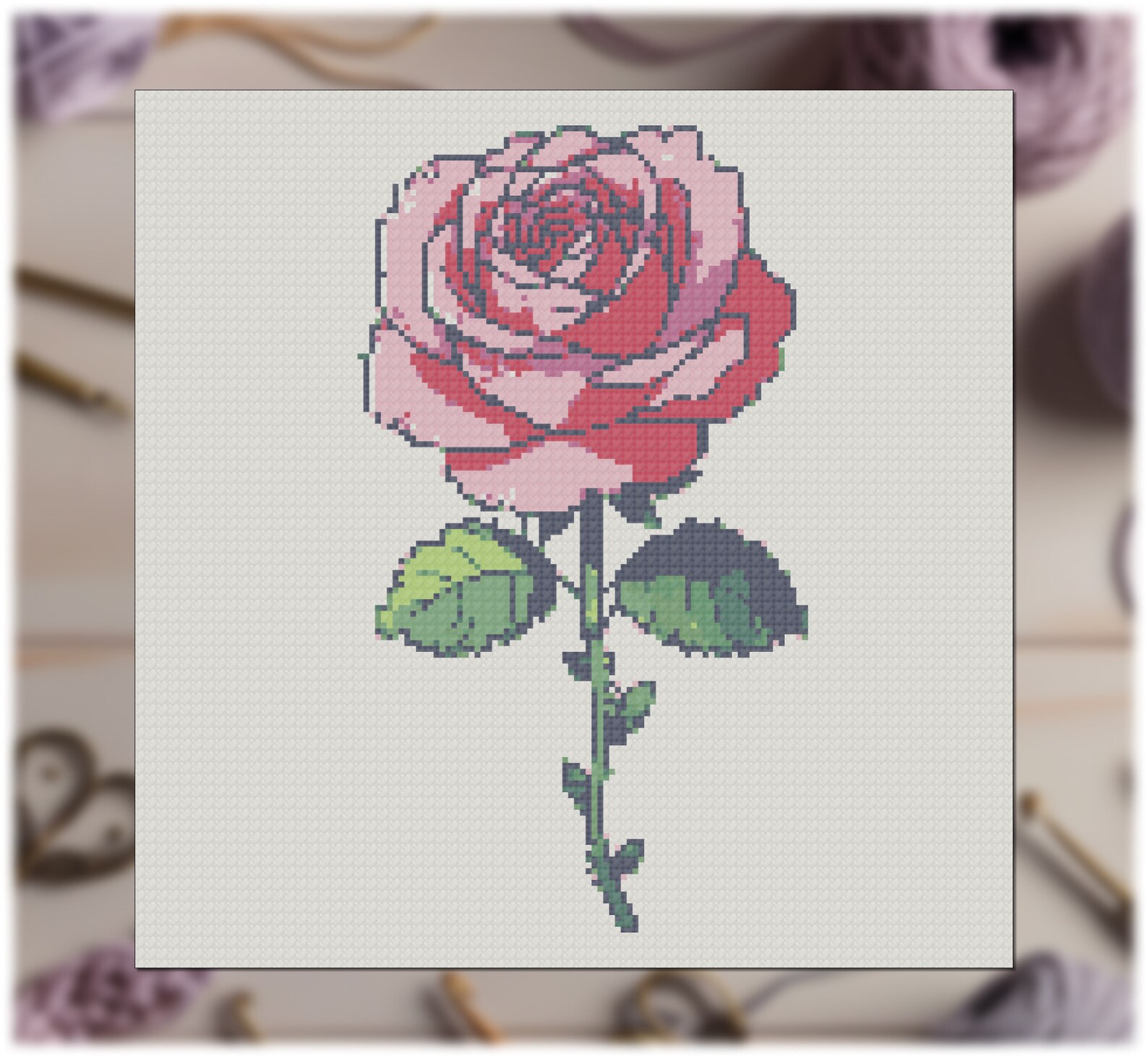 C2C Crochet Pattern: Beautiful Rose Corner to Corner Row by Row Crochet ...