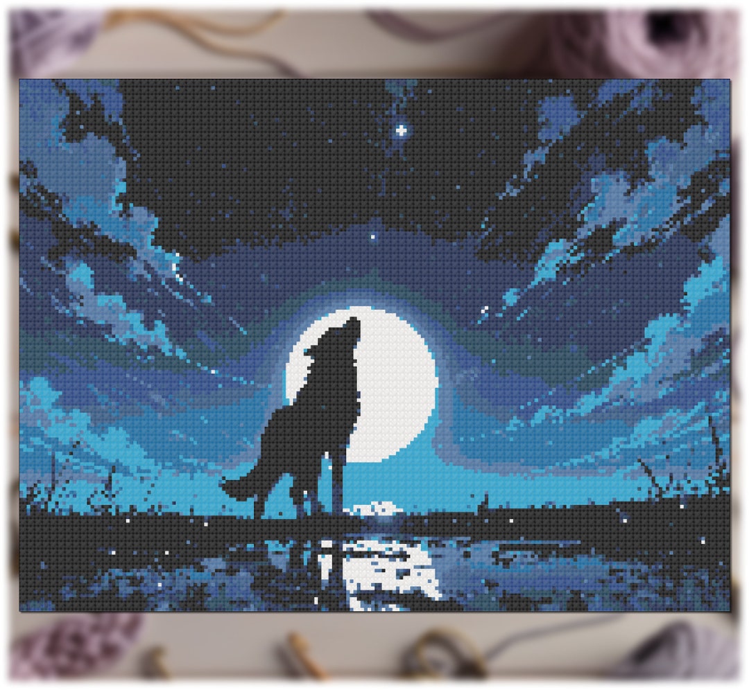 C2C Crochet Pattern: Howling Wolf Corner-to-corner Crochet Graphgan ...