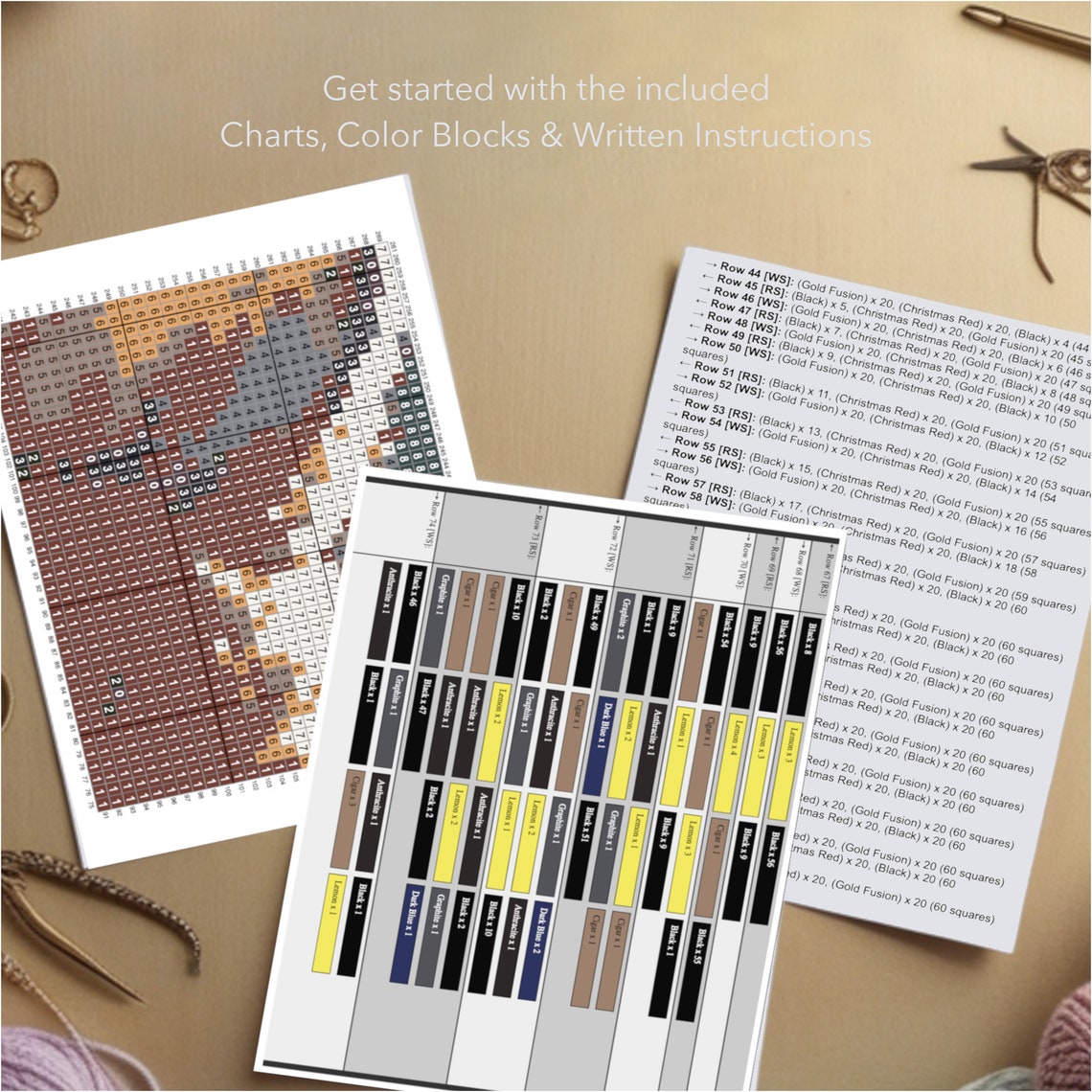 C2C Crochet Pattern: Ocean Sunset Corner to Corner Row by Row Crochet ...