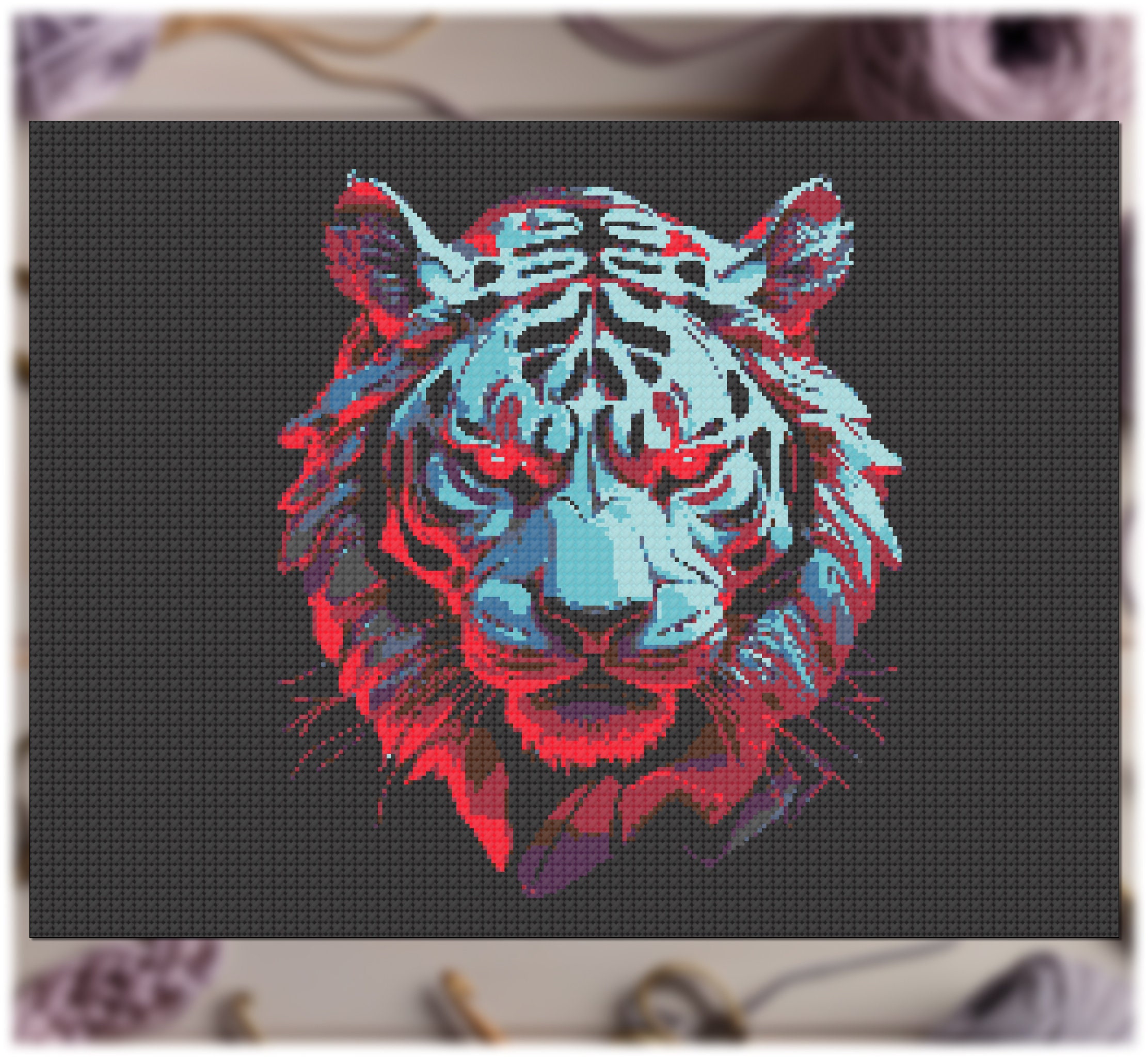 C2C Crochet Pattern: Red Glowing Lion - Corner-to-corner Crochet ...