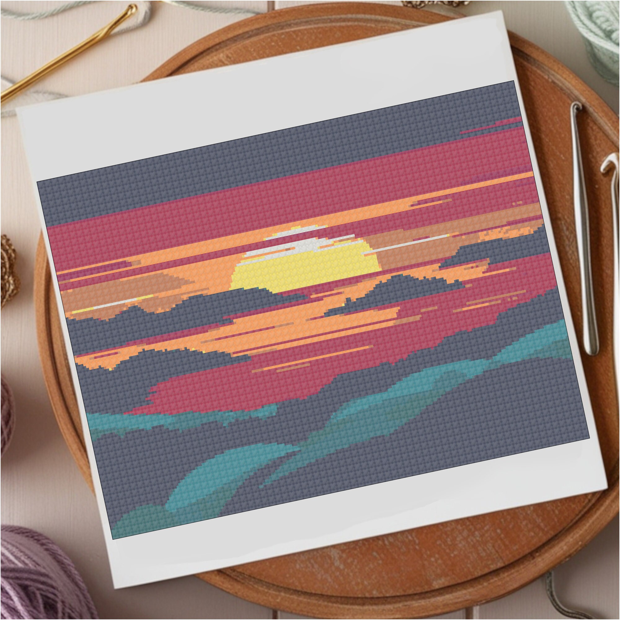 C2C Crochet Pattern: Ocean Sunset Corner to Corner Row by Row Crochet ...