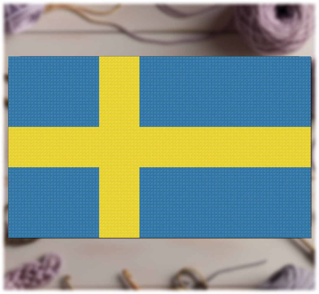 C2C Crochet Pattern: Swedish Flag - Corner-to-corner Crochet Graphgan ...
