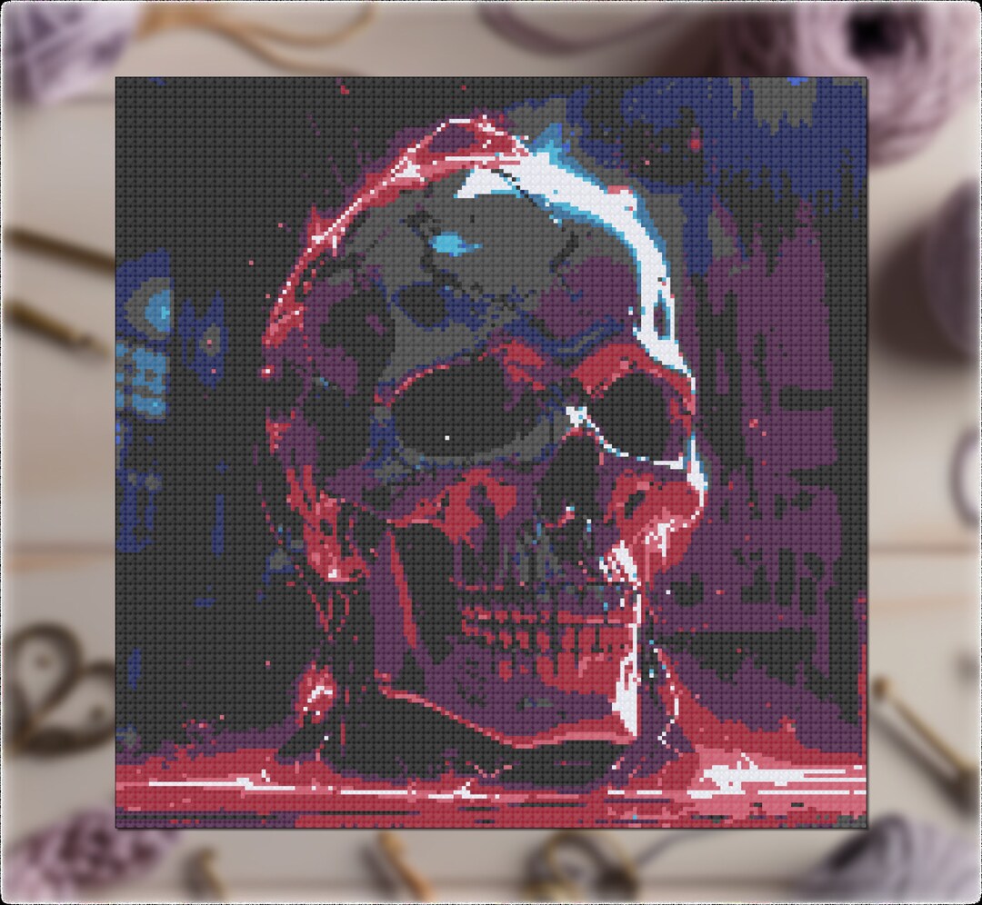C2C Crochet Pattern: Glowing Skull Corner-to-corner Crochet Graphgan ...