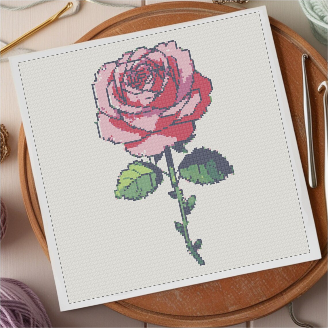 C2C Crochet Pattern: Beautiful Rose Corner to Corner Row by Row Crochet ...