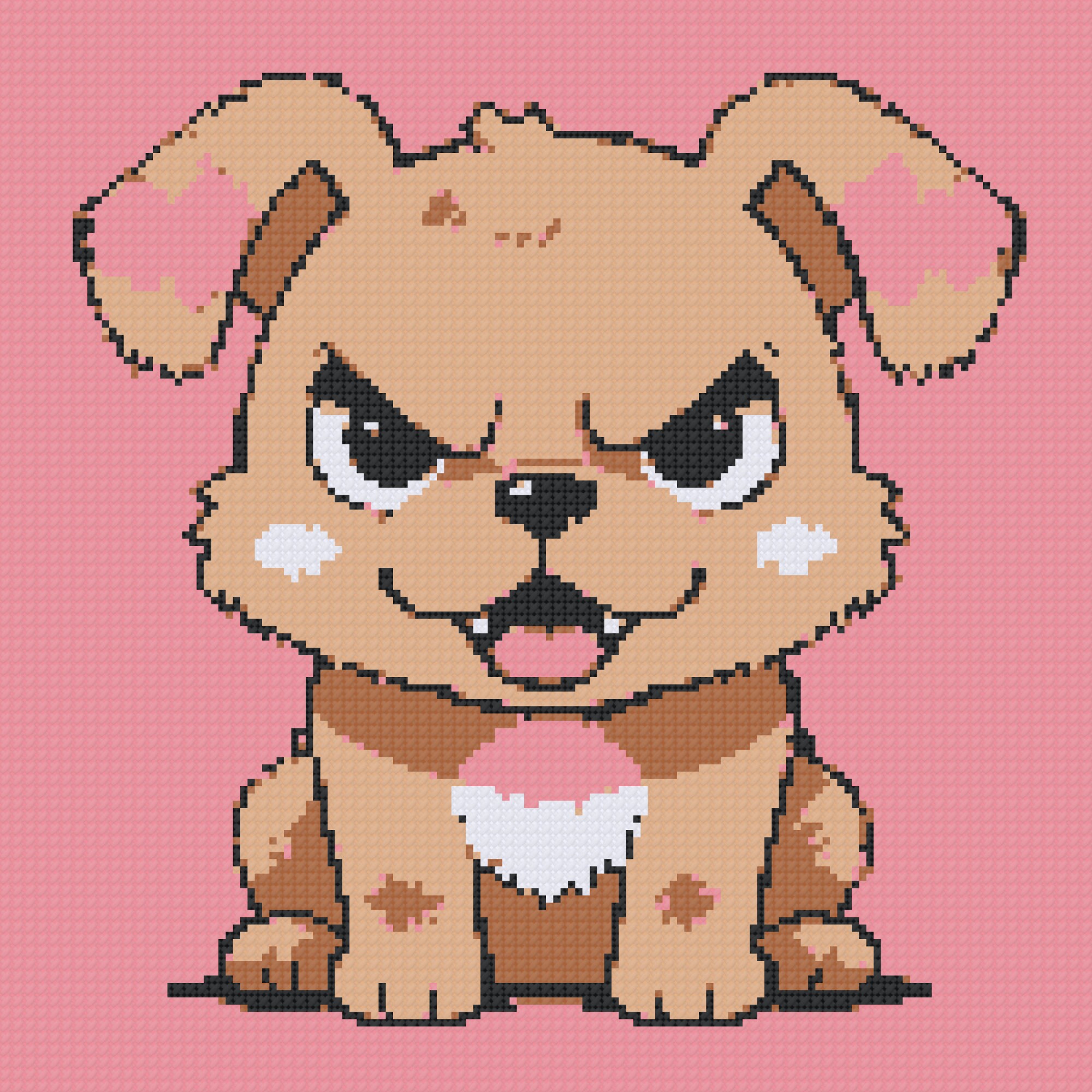 C2C Crochet Pattern: Angry Puppy - Corner-to-corner Crochet Graphgan ...