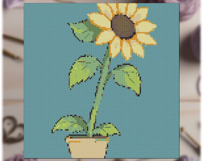C2C Sunflower Photo Crochet Graph + Row-by-row Counts; Instant PDF ...