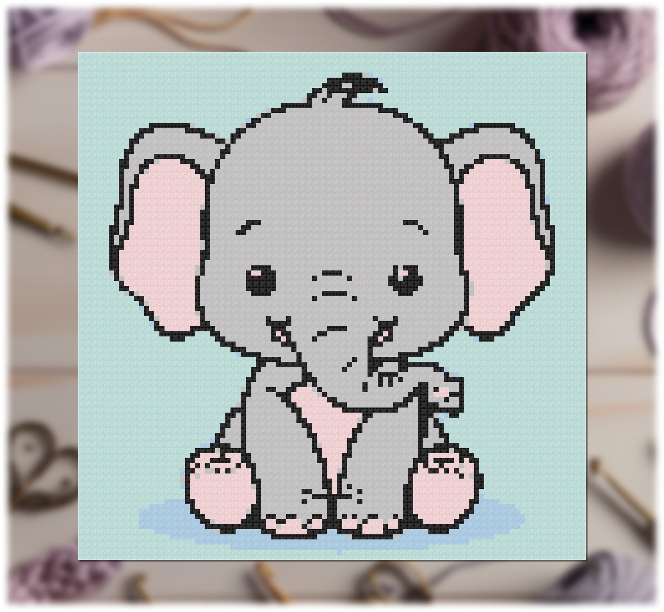 C2C Crochet Pattern: Kawaii Baby Elephant - Corner-to-corner Crochet ...