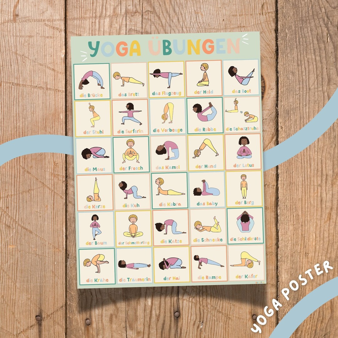 Yoga Poster for Children Children's Yoga Poster Mindfulness, Relaxation ...