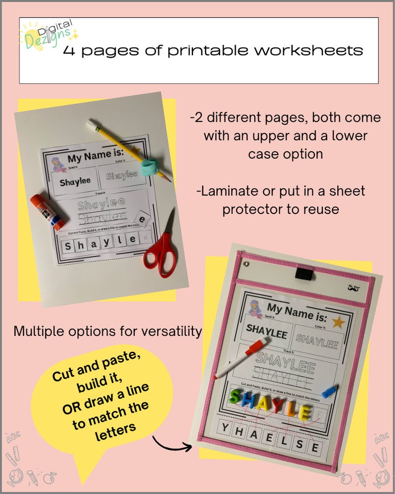 Name Tracing Printable Girls Custom Name Worksheet for Preschool ...