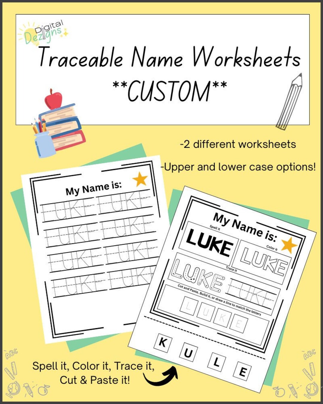 Personalized Name Tracing Printable Custom Name Worksheet for Preschool ...